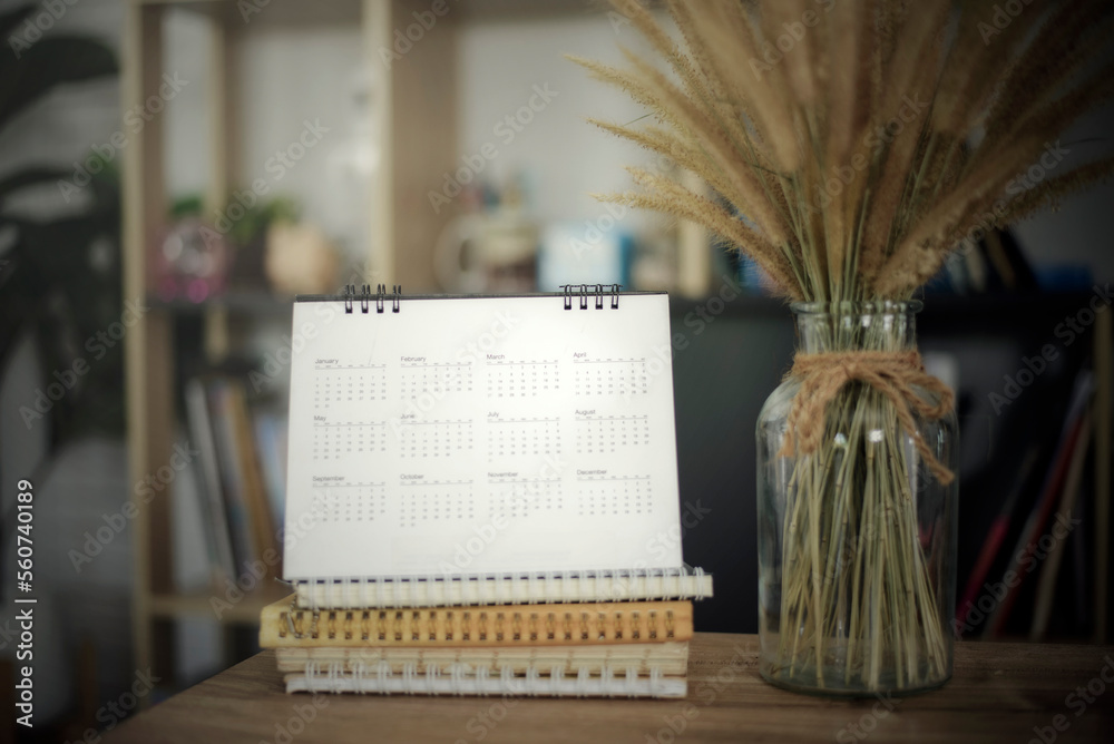 2023 Calendar desk place on table. Desktop Calender for Planner to plan ...
