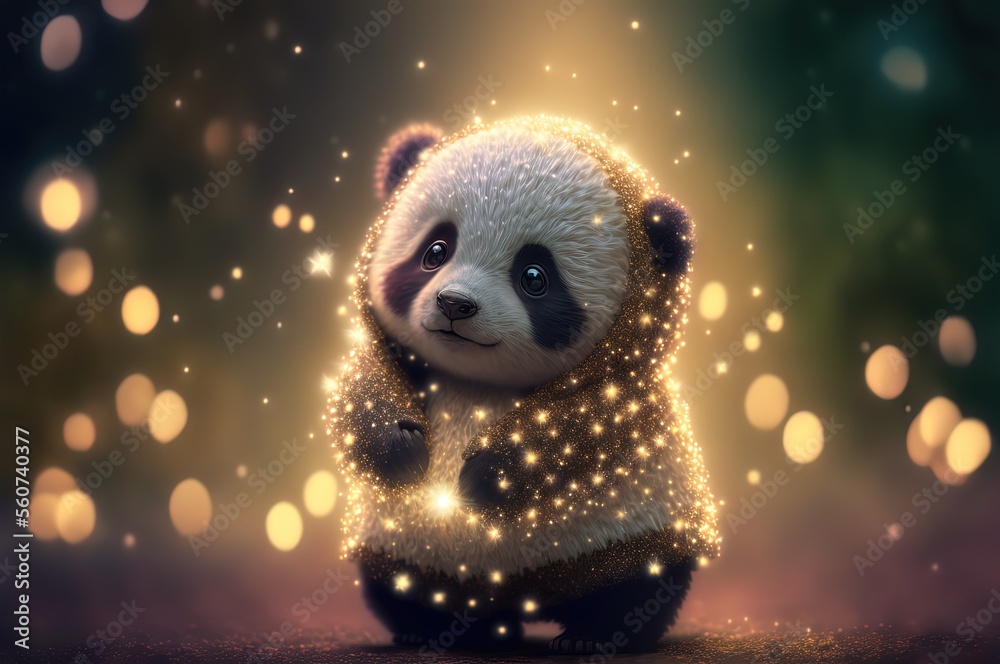 cute panda character cartoon design dance and sing on stage with ...