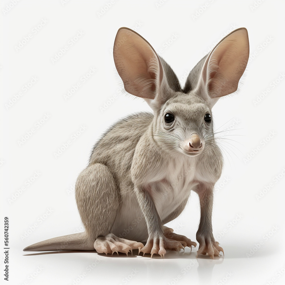 Bilby full body image with white background ultra realistic Stock ...