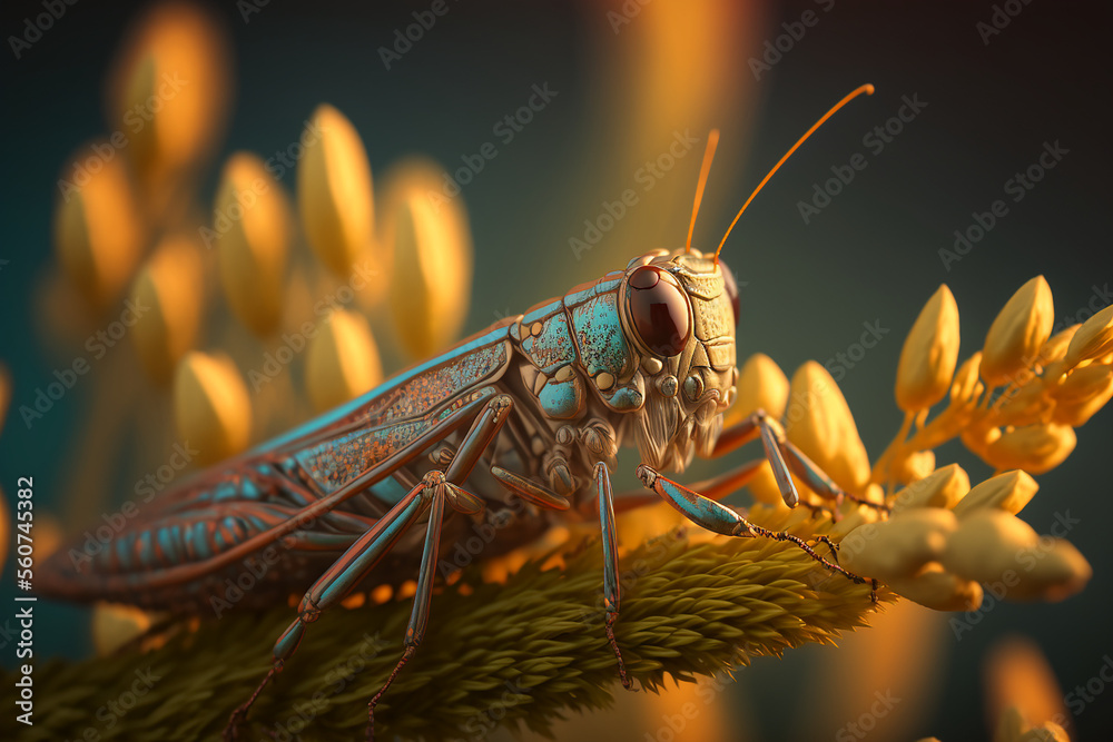 An extremely sharp and detailed portrait of grasshopper macro ...