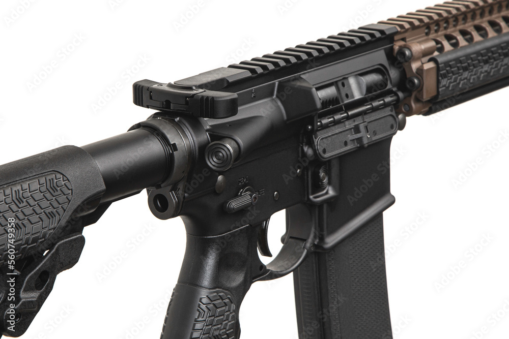 Modern automatic rifle isolated on white background. Weapons for police ...