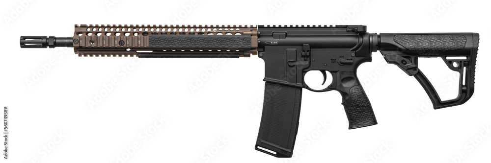 Modern automatic rifle isolated on white background. Weapons for police ...