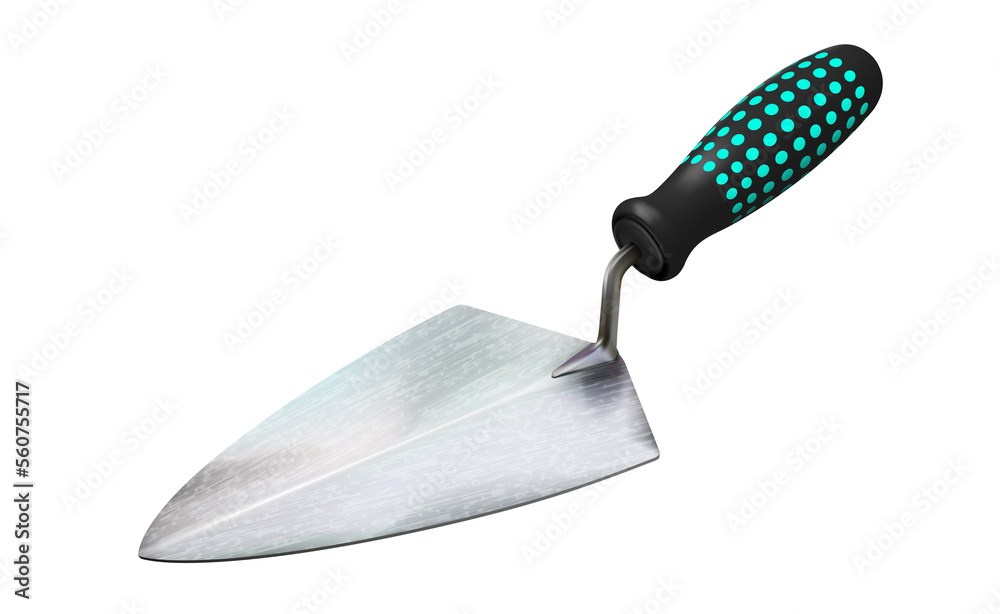 New realistic trowel for mortar and masonry work, isolated on white ...