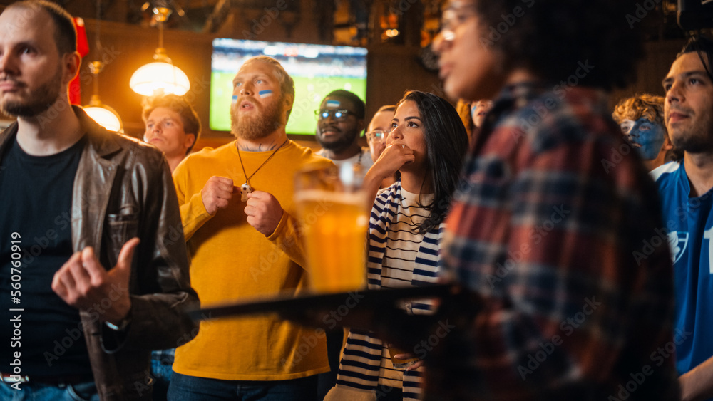 Soccer Club Members Cheering for Their Team, Playing in an ...