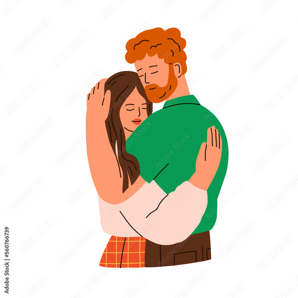 Two People Hugging Cartoon