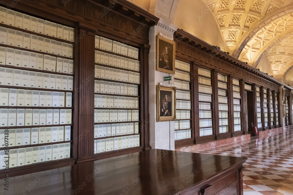 Interior of Archive of the Indies (Archivo General de Indias ...