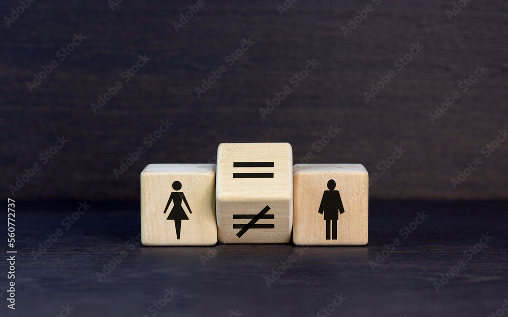 Symbol for gender equality. Turned a cube and changed a unequal sign to ...