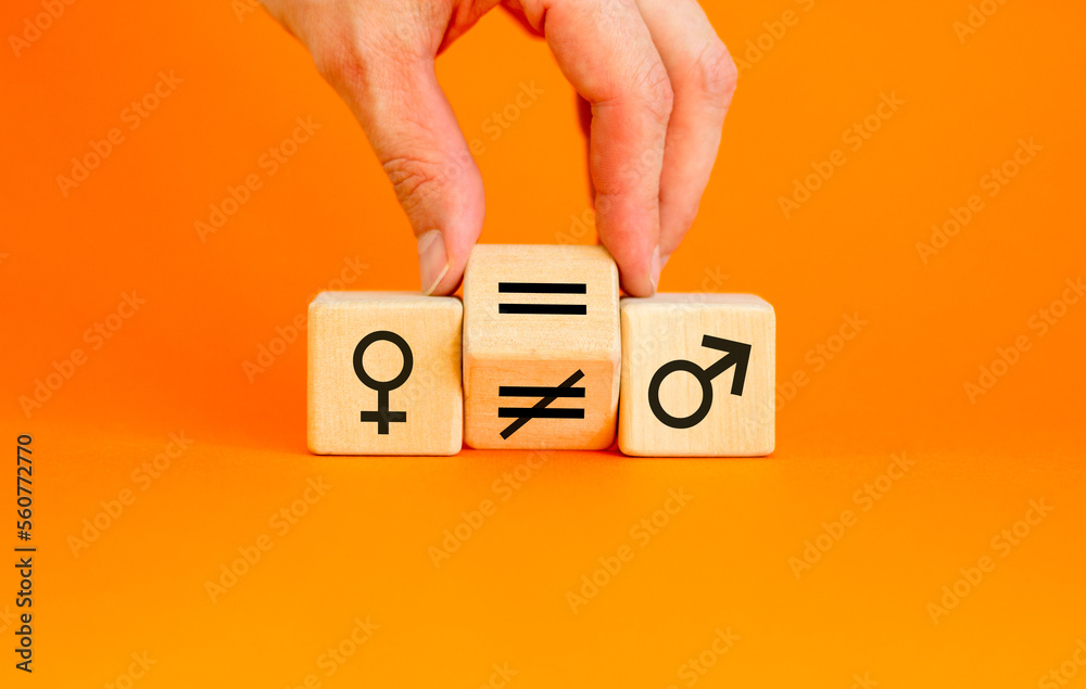 Symbol for gender equality. Turned a cube and changed a unequal sign to ...