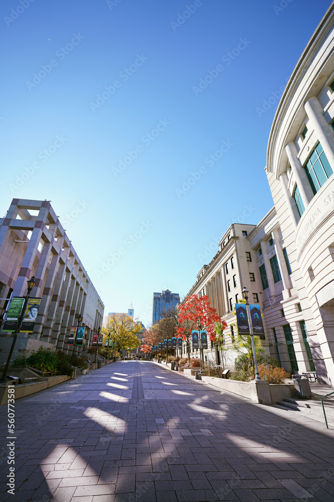 Raleigh, NC - USA - 11-28-2022: View of Bicentennial Mall in downtown ...