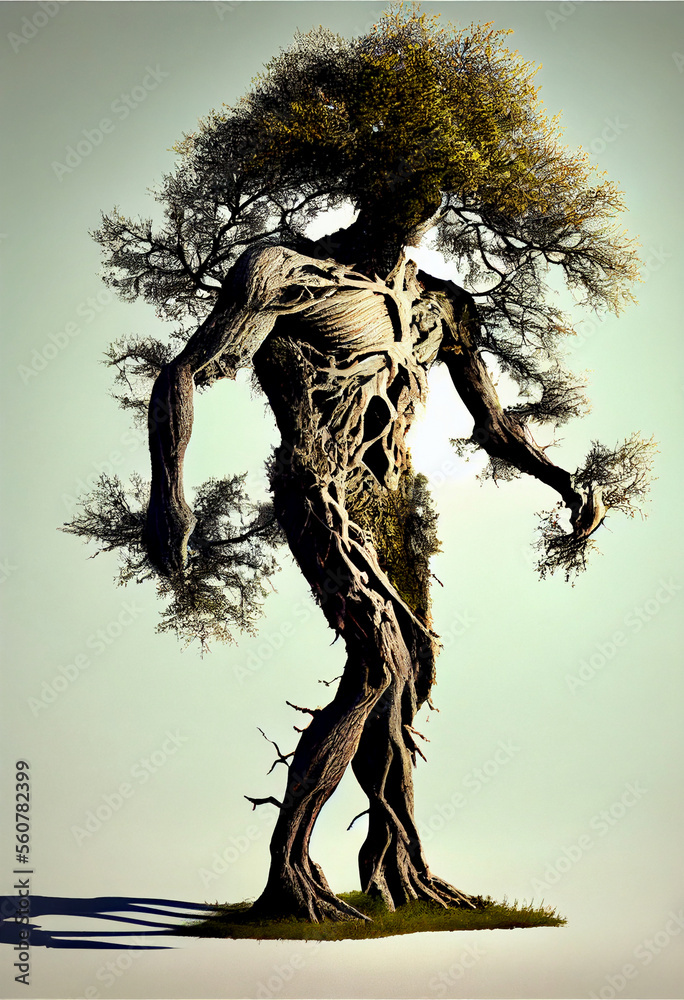 Generative AI abstract render of a humanoid fantasy tree ilustración de ...