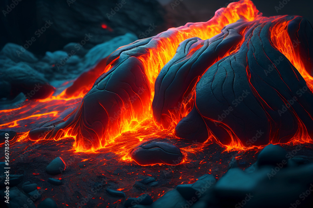 Lava melting moving realistic 4K created by AI technology Stock ...
