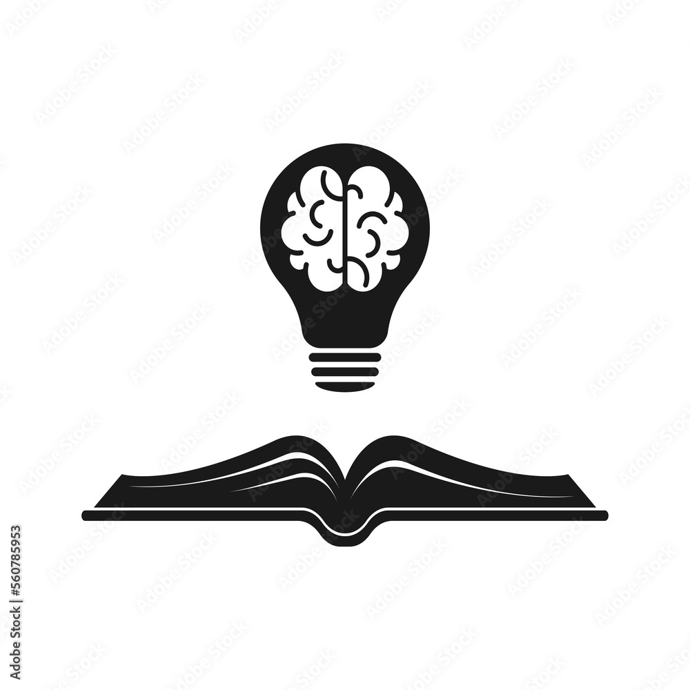 Lamp and open book icon. Success concept, ideas Stock Vector | Adobe Stock