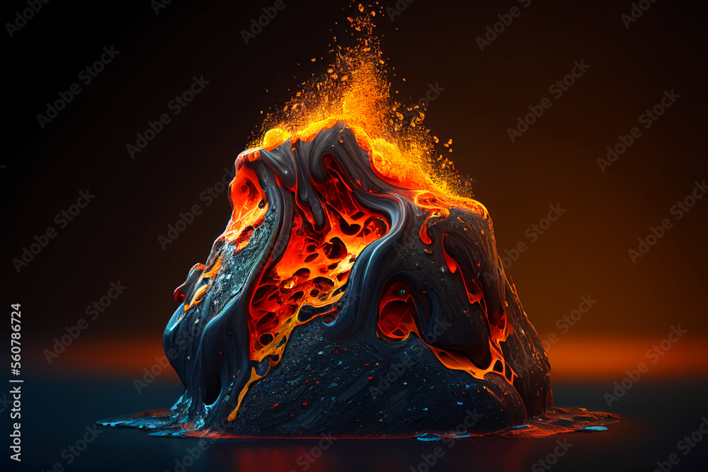 Fire lava melting moving realistic 4K created by AI technology Stock ...