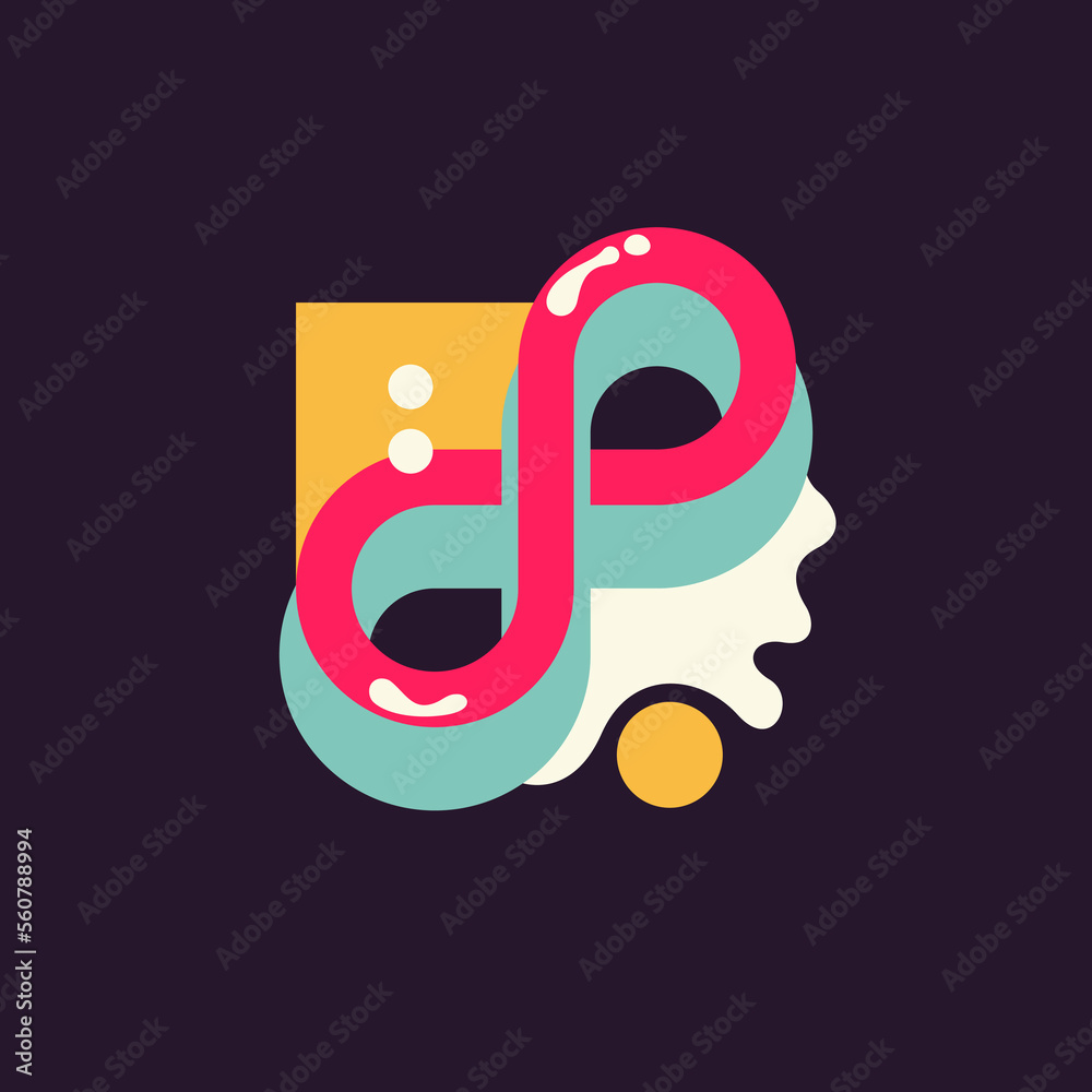 The illustration shows the infinity sign. Modern graphics. An element ...