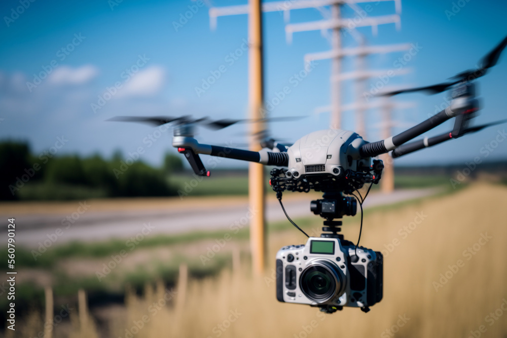 Drone control high voltage electrical lines, camera thermal analysis of HV electricity tower ...