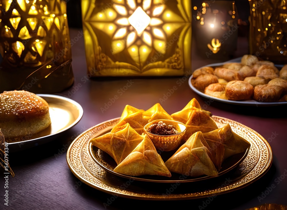 Tiny plates of persian and arabic food, tajines, taboule, couscous ...