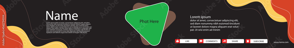 Youtube Wavy Cover. Profile Header Banner For Design Your Channel. Put ...