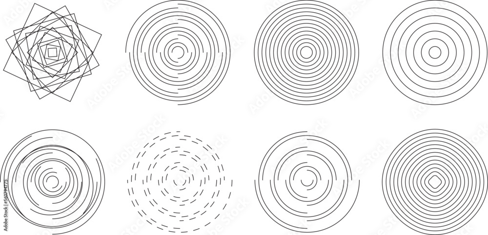 vector radial concentric ripple circles Stock Vector | Adobe Stock