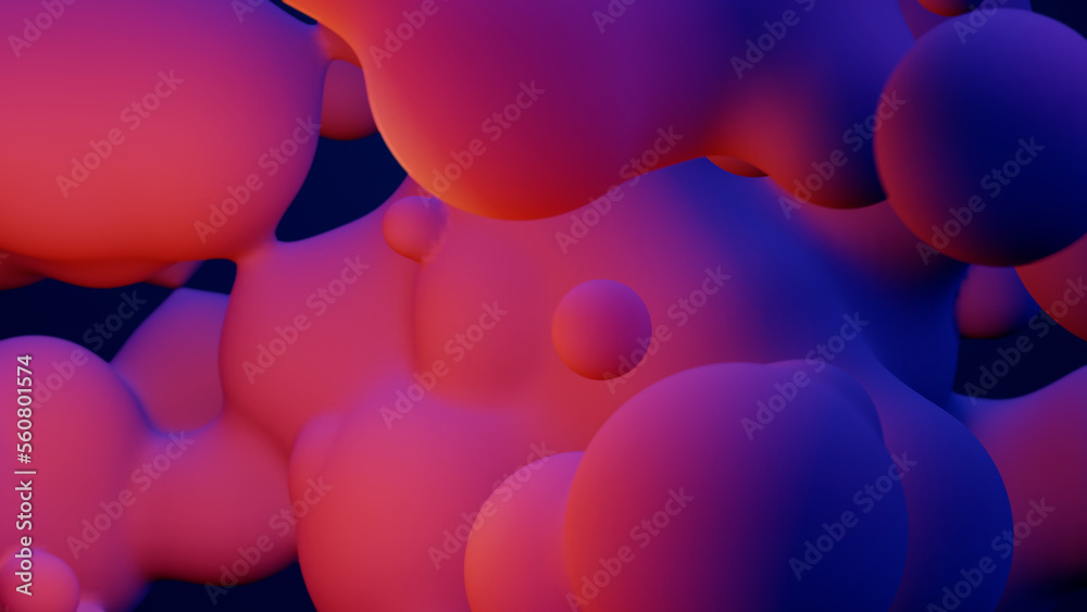 Metaverse 3d render morphing animation pink purple abstract metaball ...