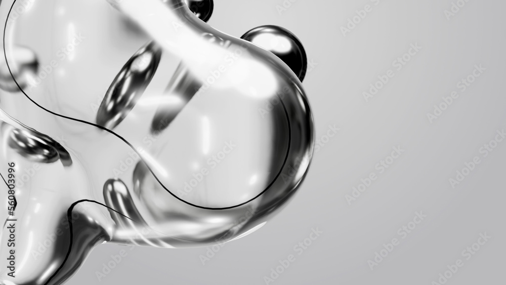 3d render motion design pattern metaverse monochrome gray white ...