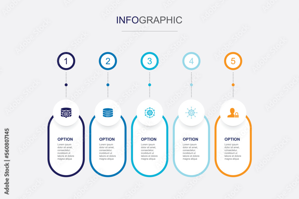 DMS, data, system, management, privacy, icons Infographic timeline ...
