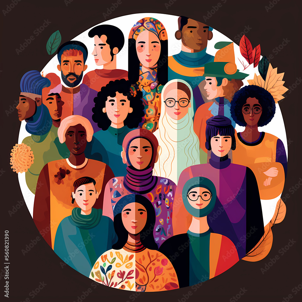 Diversity and inclusion. We are all better together. DEI clipart. Stock ...