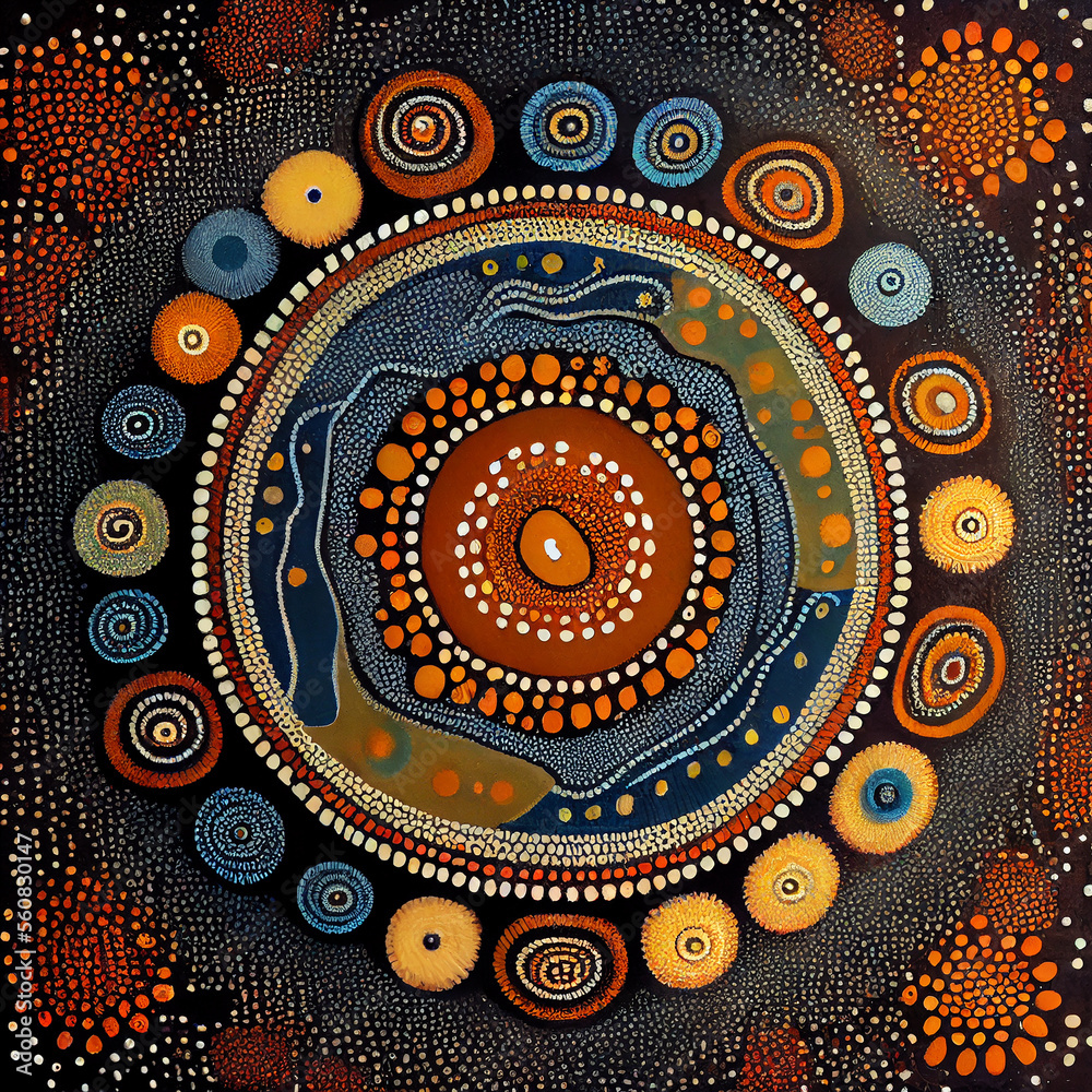 Aboriginal art background Stock Illustration | Adobe Stock
