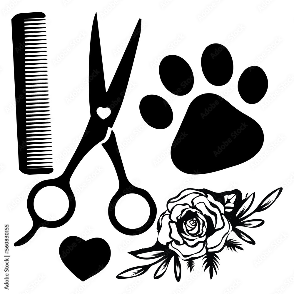 dog groomer svg png, pet grooming shop groomer animal barber comb salon ...