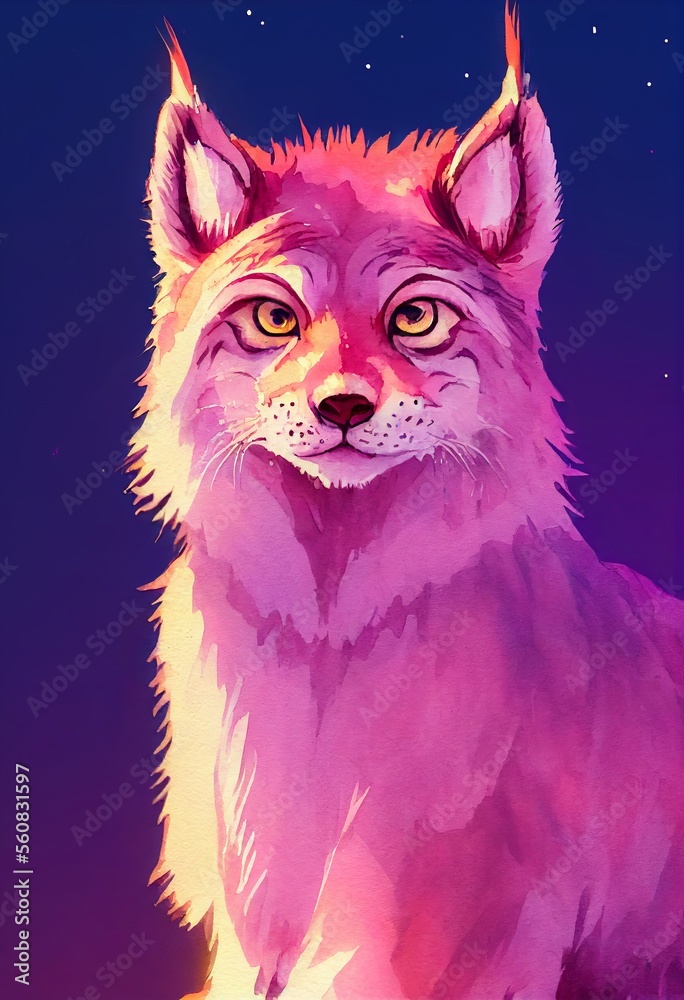 Funny adorable portrait headshot of cute canada lynx. North American ...