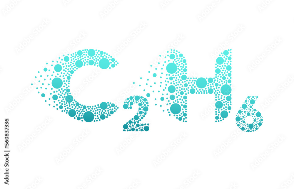 Ethane C2H6 bubble logo design isolated on white background. Ethane ...