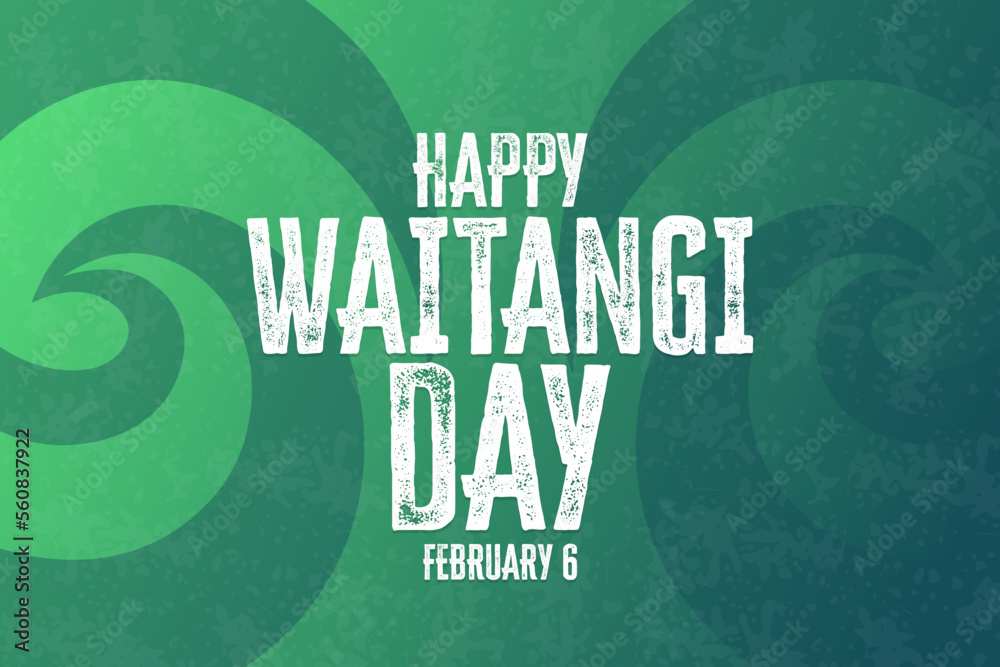 Happy Waitangi Day. February 6. Vector illustration. Holiday poster ...
