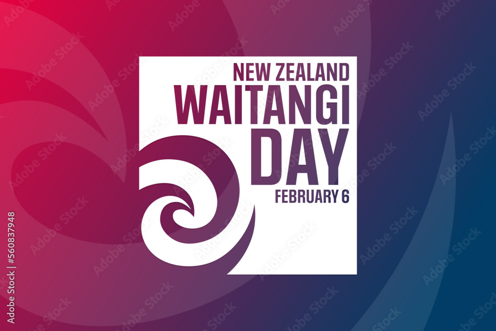 Waitangi Day. New Zealand. February 6. Vector illustration. Holiday ...