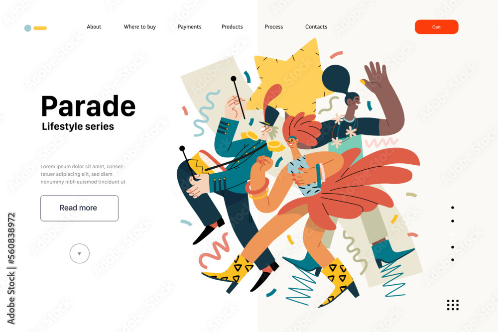 Lifestyle web template - Parade - modern flat vector illustration of ...