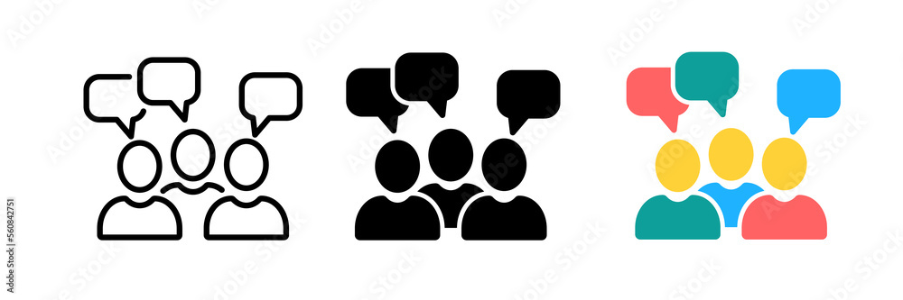 people icons with colorful dialog speech bubbles eps 10 Stock Vector ...