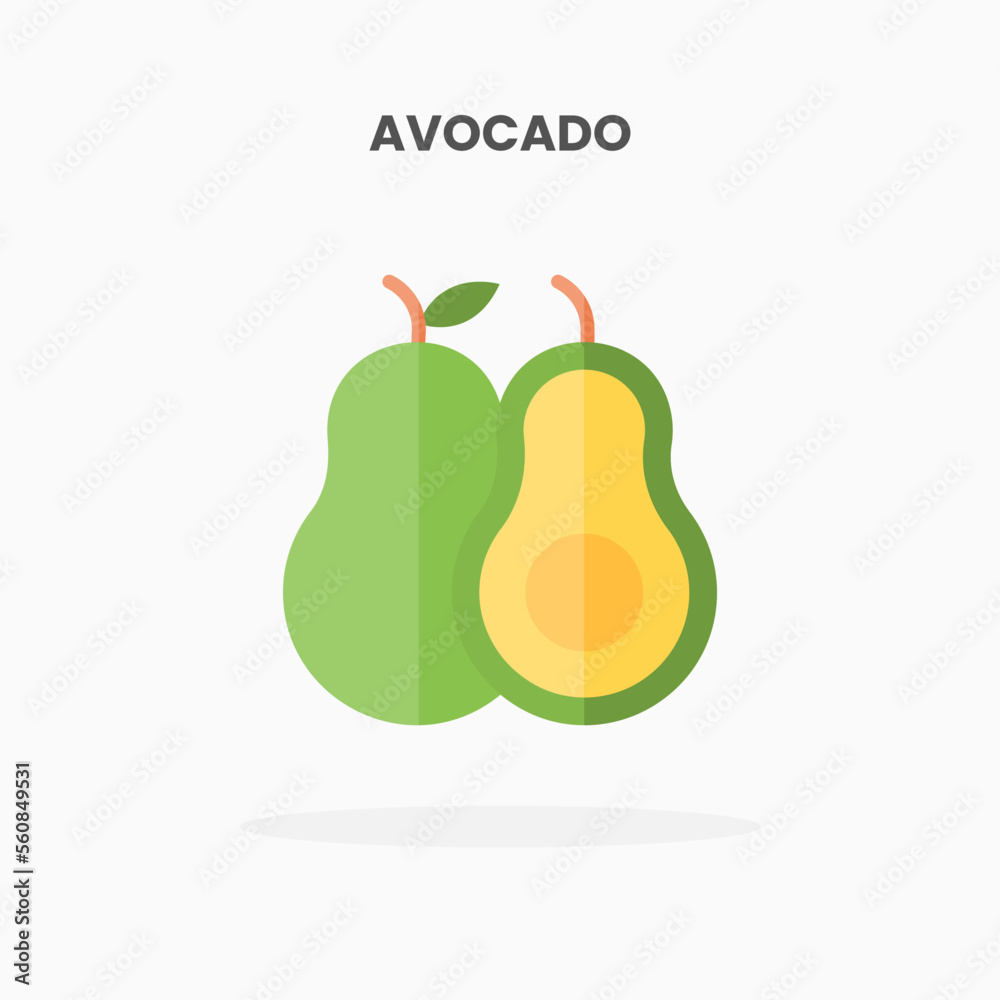 Avocado icon flat. Vector illustration on white background. Can used ...
