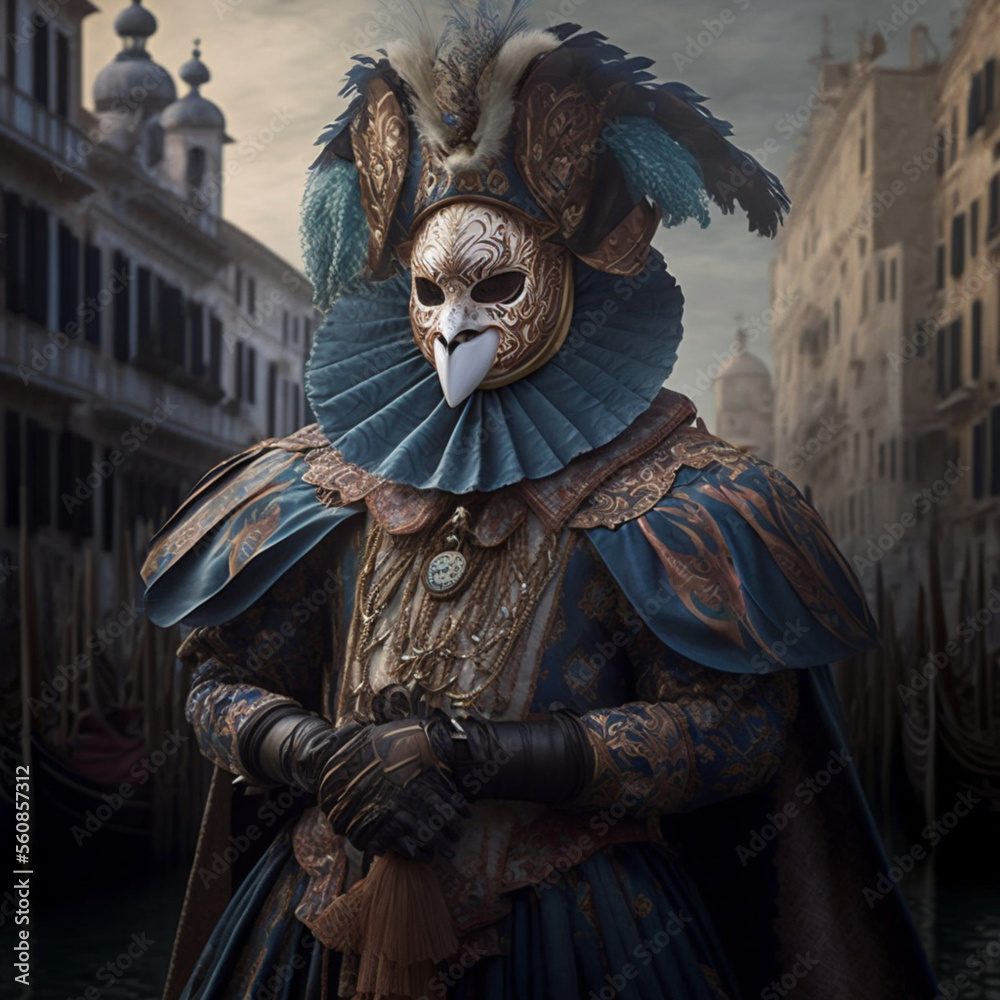 Person with a typical mask of the Venetian carnival. Venice carnival ...
