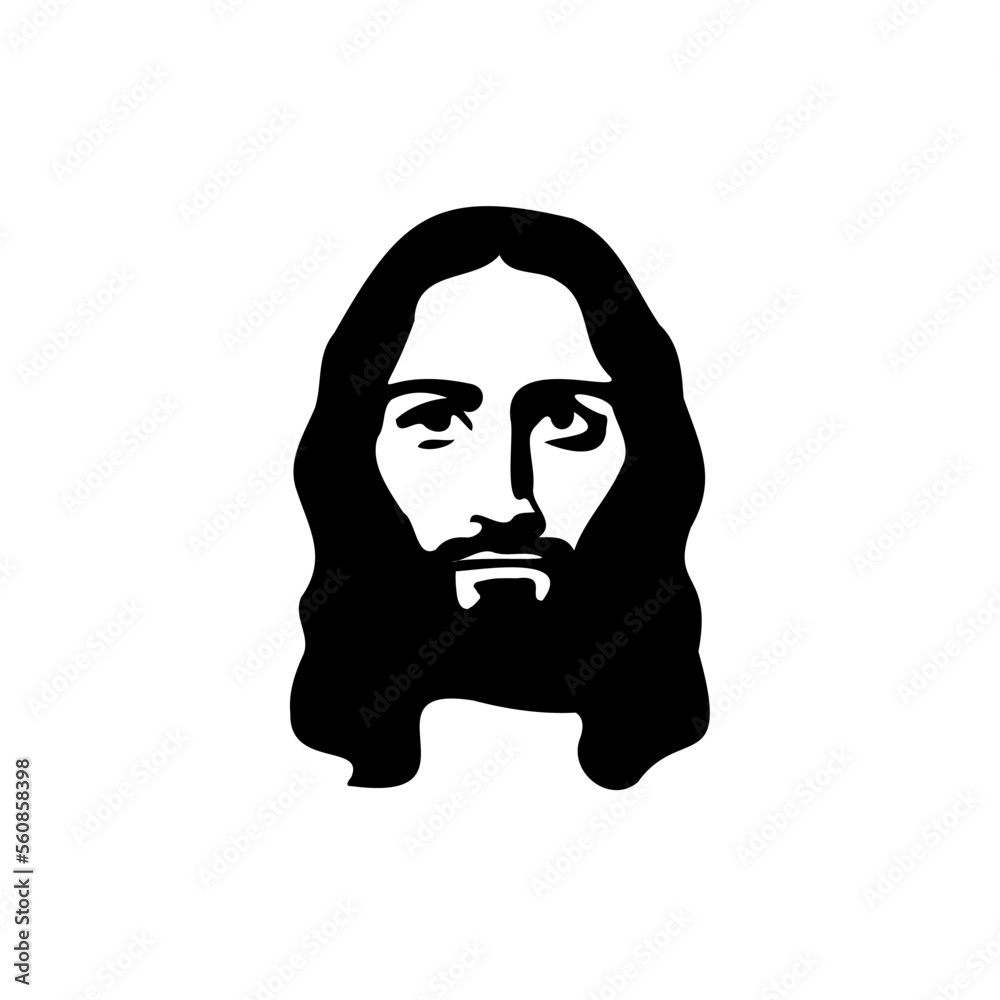 Vetor de Jesus Christ Face Illustration, Jesus Symbol, Jesus Face, Jesus Head Vector do Stock ...
