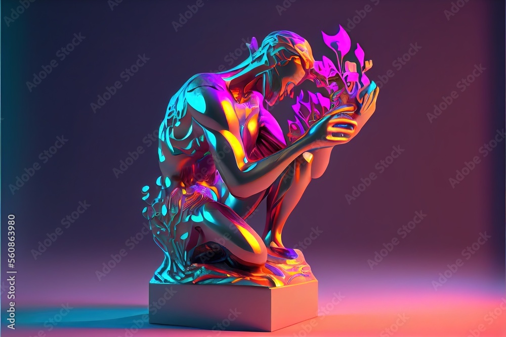 body positivity sculpture created with generative ai technology Stock ...