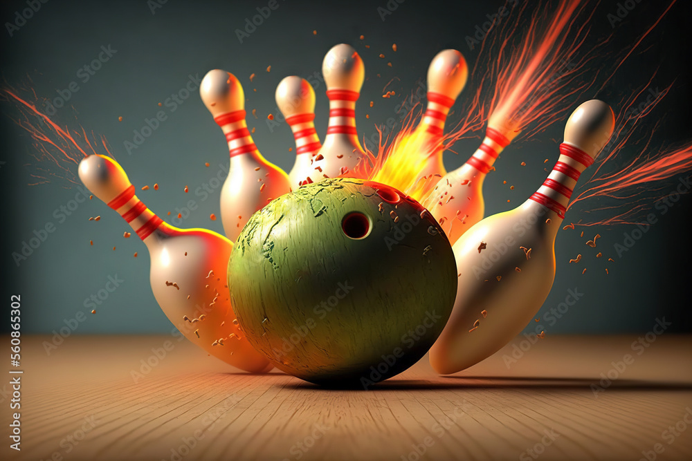 The bowling ball is ready to be hit. Image of a bowling ball hitting ...