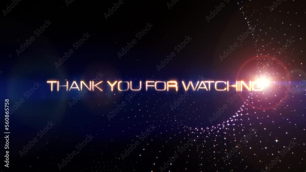 Abstract Thank you for watching glow golden light motion text Science ...