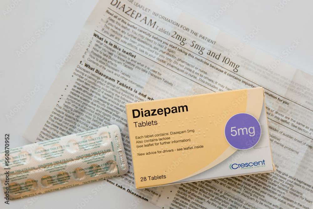 Boxes and blister packs of generic brands of 2mg and 5mg Diazepam ...