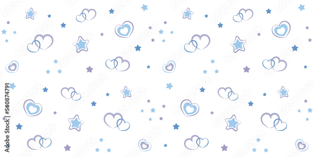 Blue Hearts And Stars