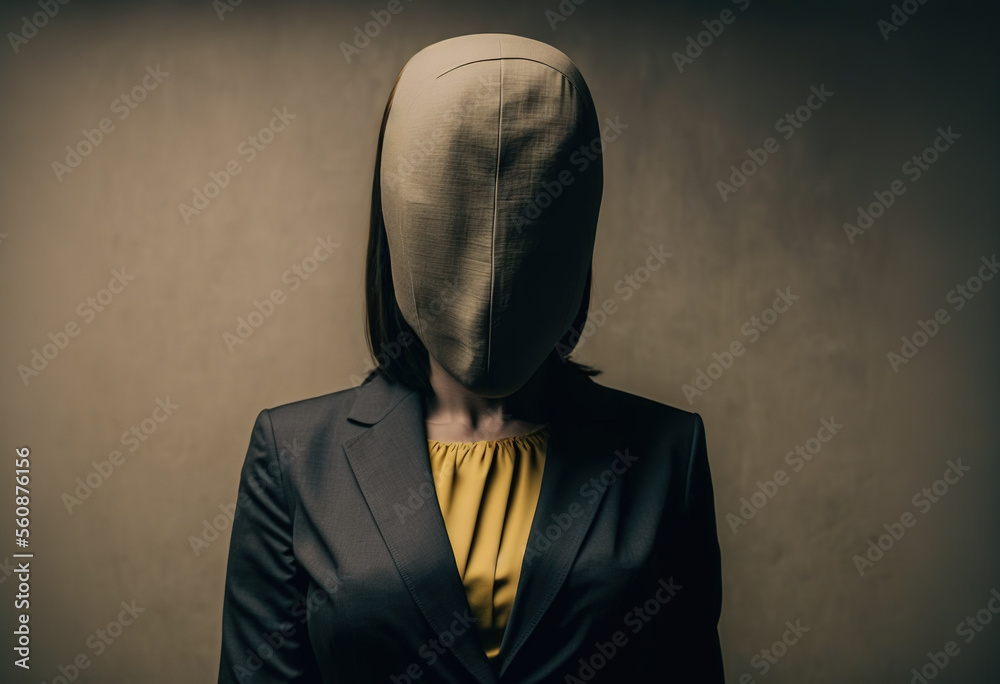 business woman without a face created with Generative AI technology ...