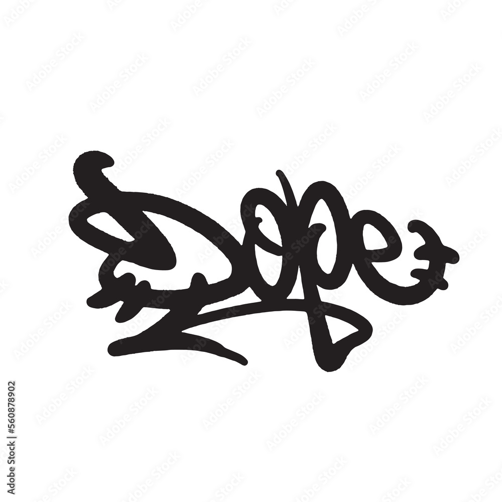 dope word street art graffiti vector weed Stock Vector | Adobe Stock