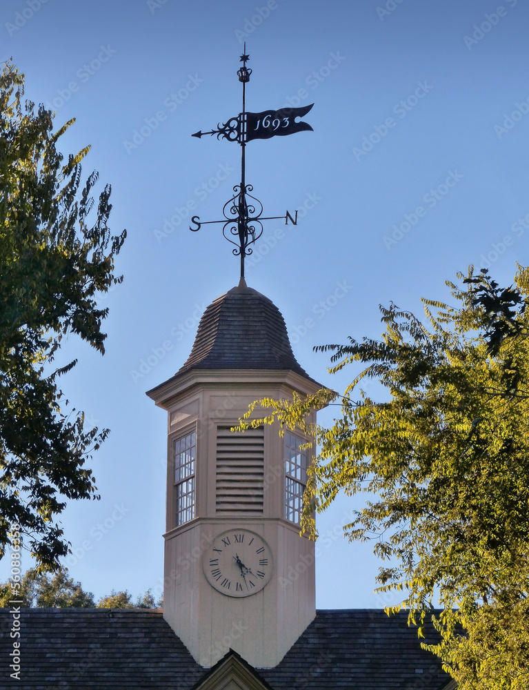 Póster Clock Tower and Weathervane atop Christopher Wren Building ...
