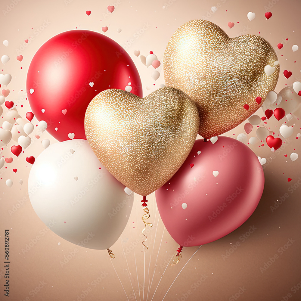Heart shape balloon with copy space luxury glitter background ...