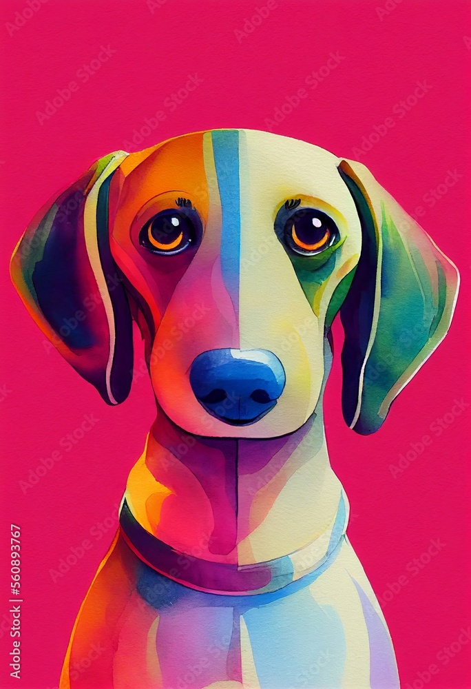 Funny adorable portrait headshot of cute doggy. Dachshund dog breed ...