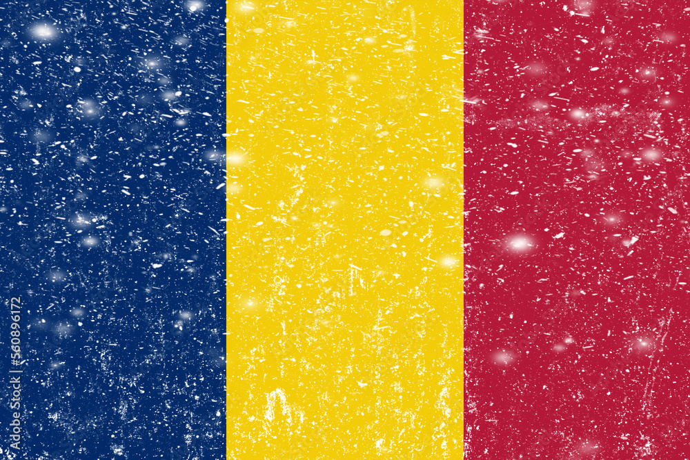 New concept Chad flag White messy wall stucco texture background, Chad ...