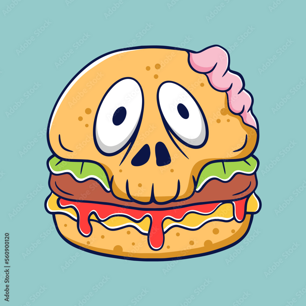 Monster burger cartoon vector illustration Stock Vector | Adobe Stock