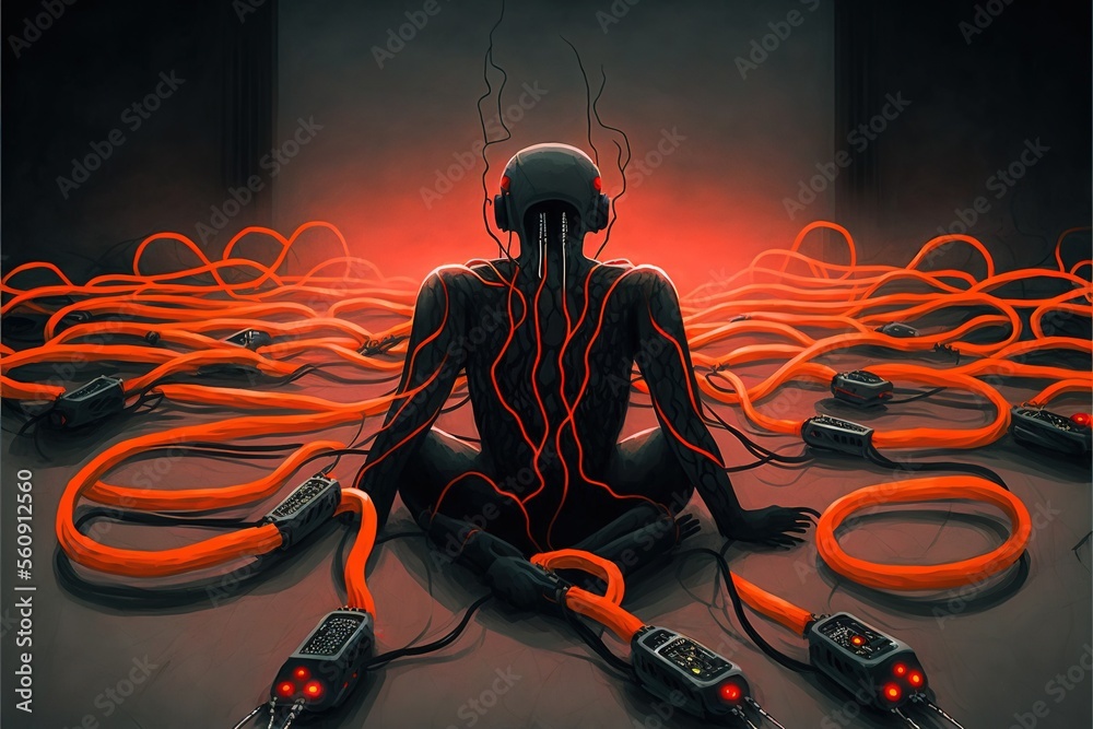 The human with an evil power the futuristic human holds the black ...